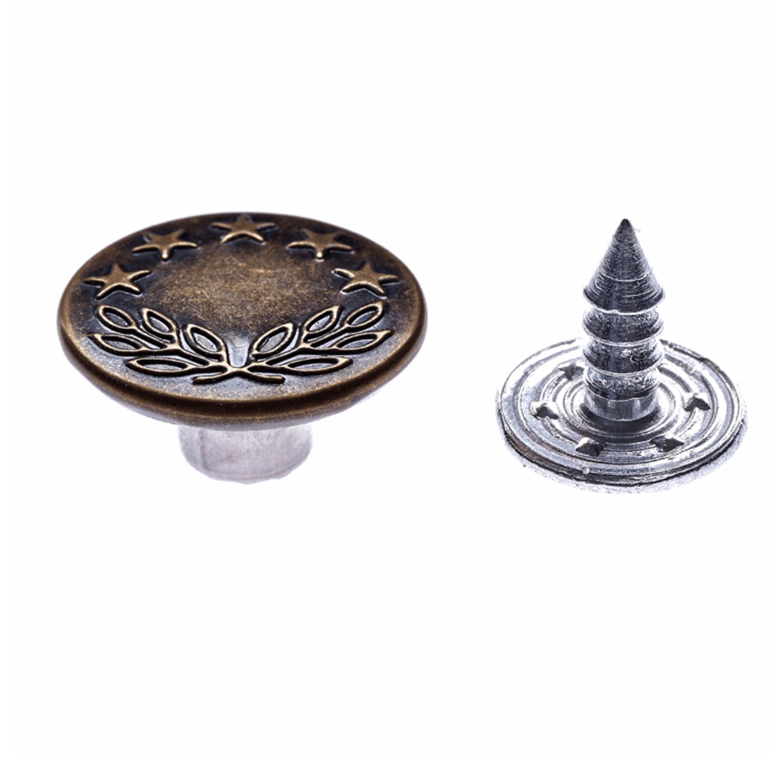 Jeans Buttons - 6pc - Silver or Brass - Duttons for Buttons