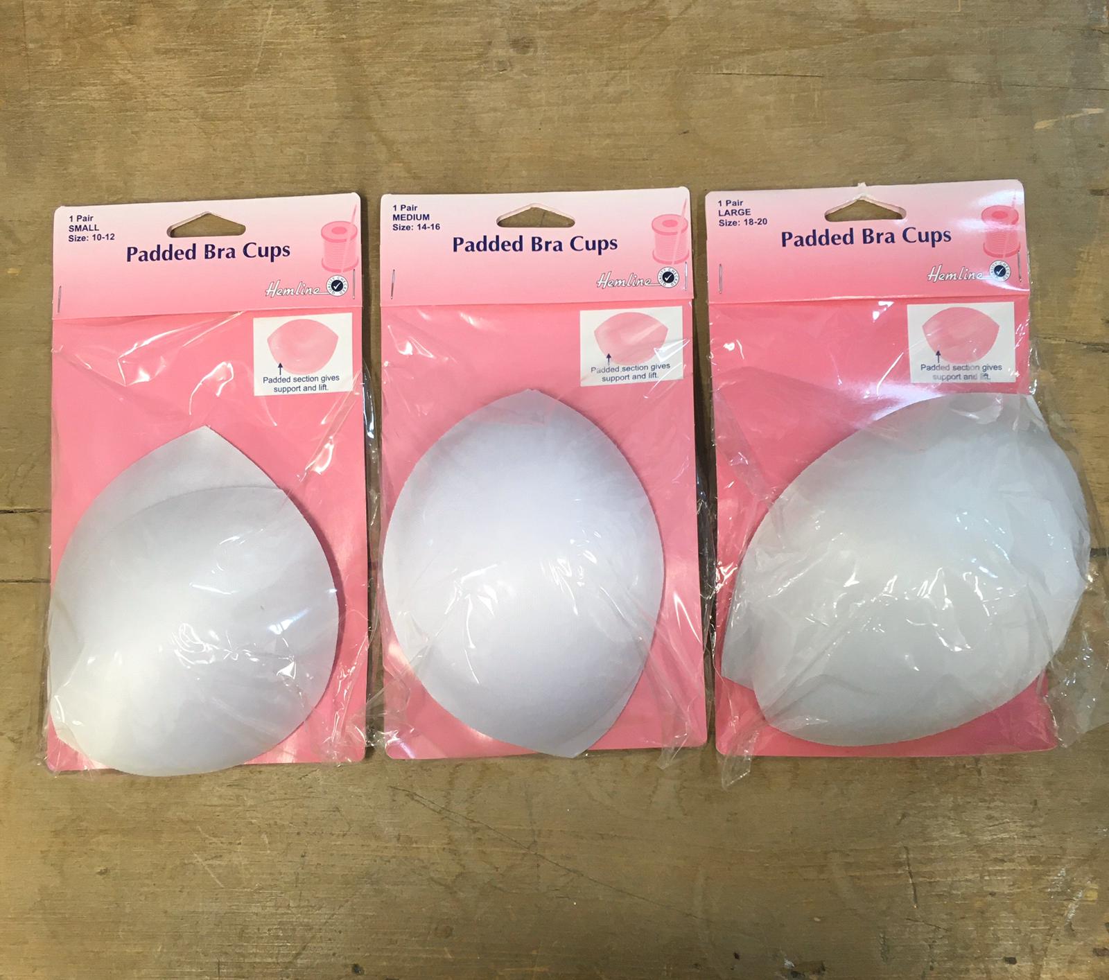 Bra Cups - Padded - White - Duttons for Buttons