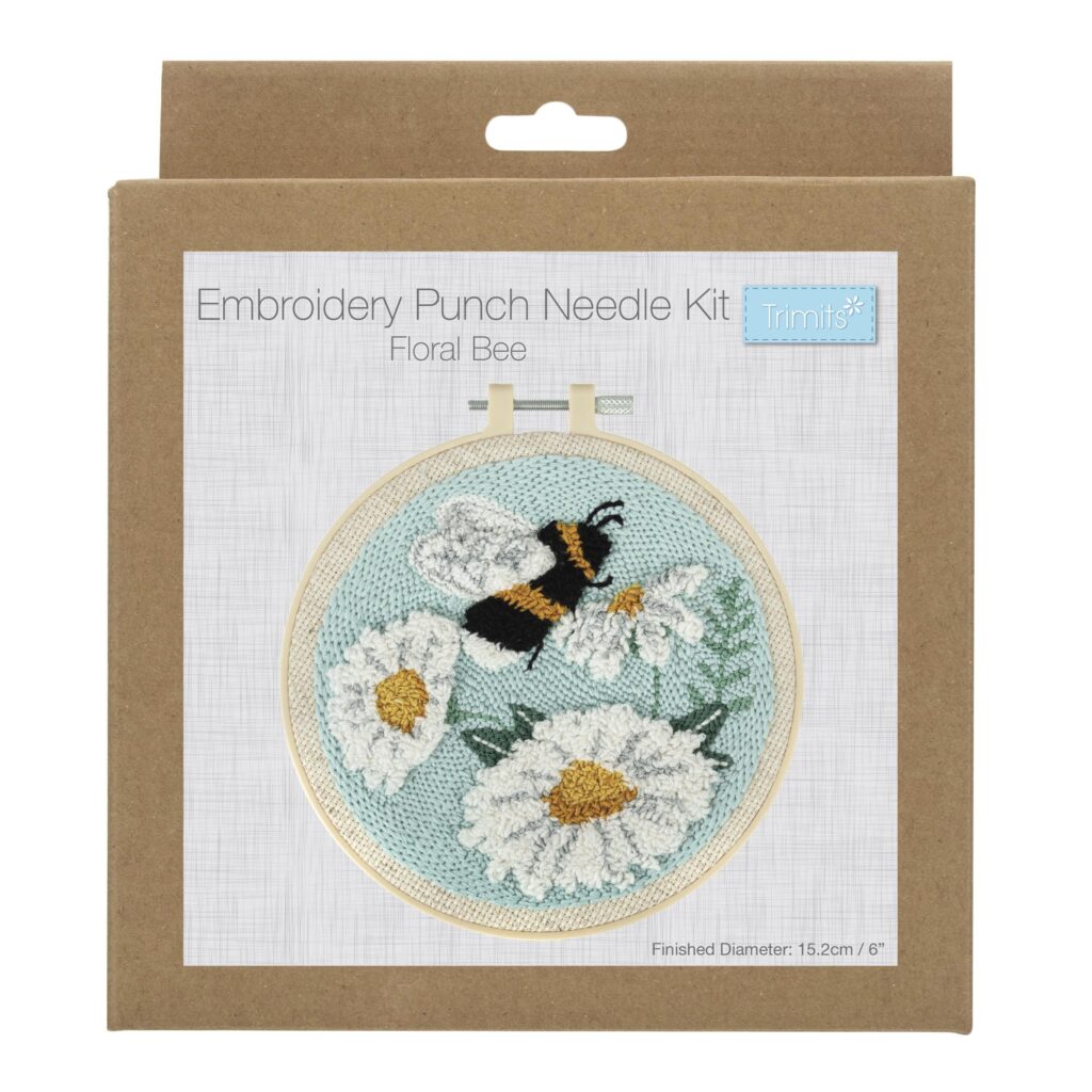 Punch Needle Kit - Cotton - Bee & Flowers - Duttons for Buttons