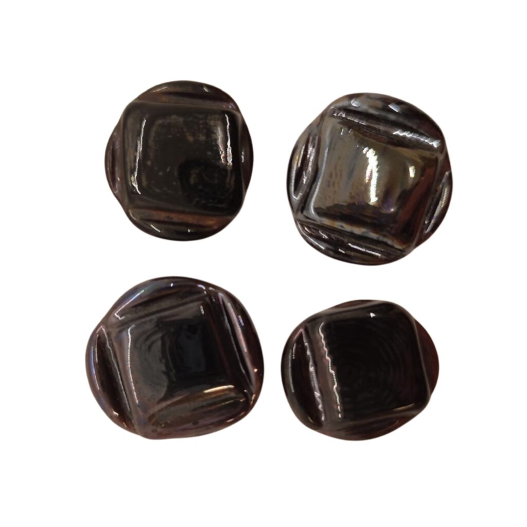 Lionel Nichols - Vintage Glass Pressed Cube Buttons - Duttons for Buttons