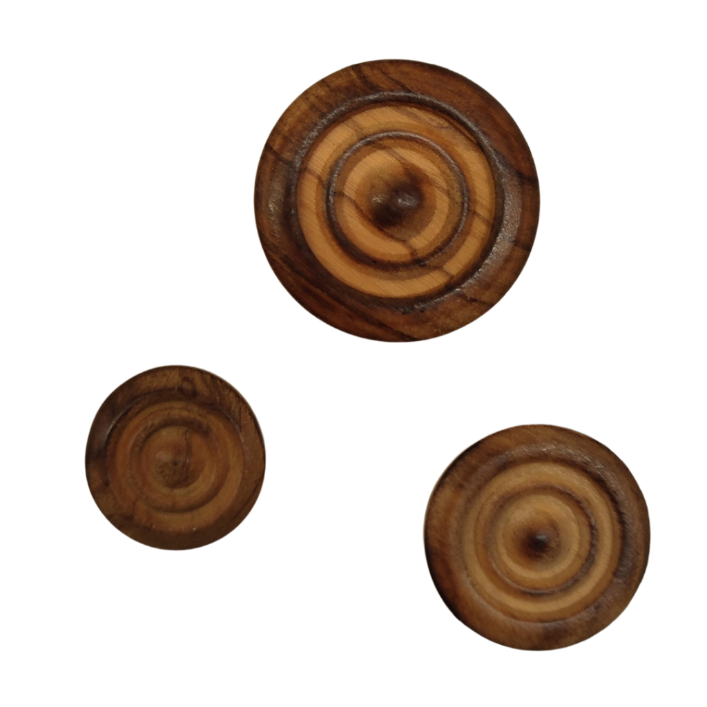 Olive Wood Bullseye Buttons – Various Sizes - Duttons for Buttons