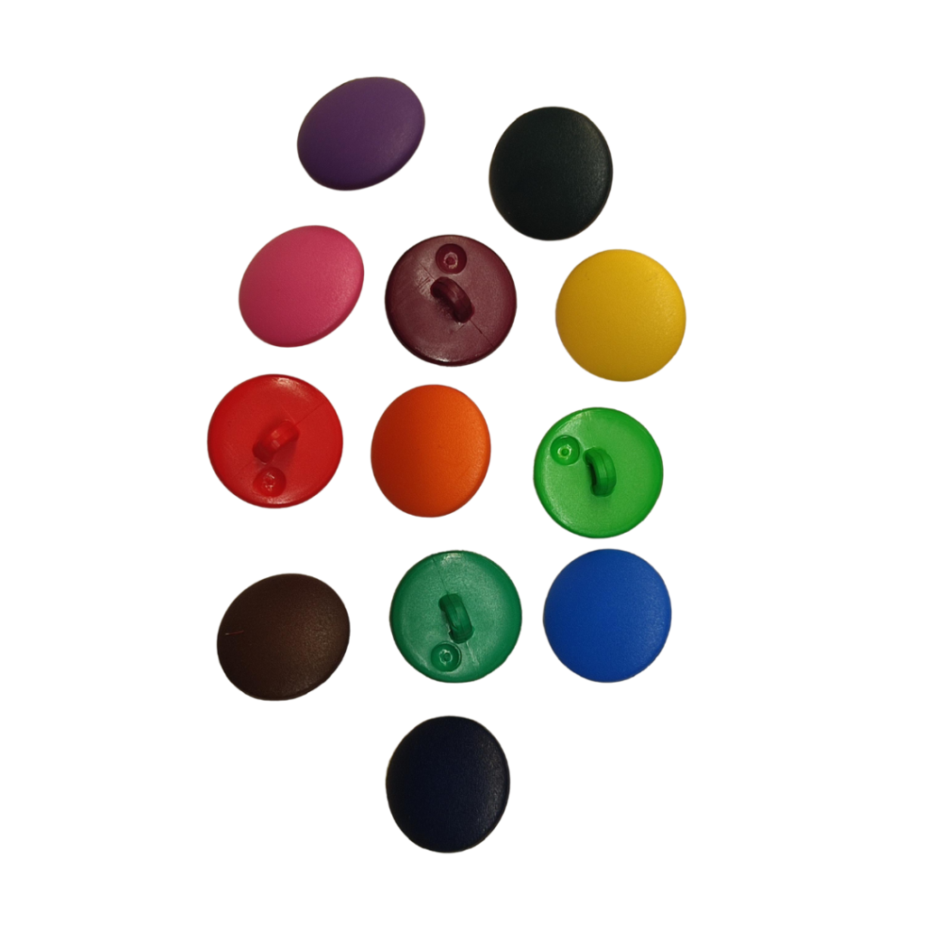 Plain Shanked 15mm Buttons – Various Colours - Duttons for Buttons